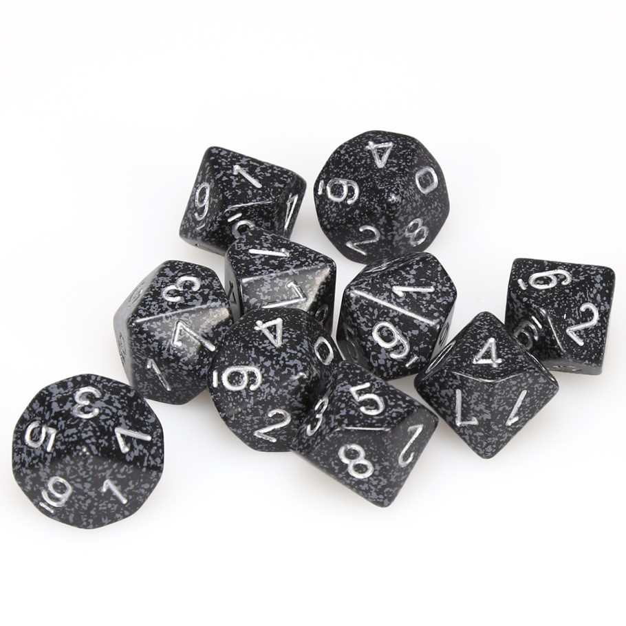 Chessex d10 Dice Set: Speckled - Ninja