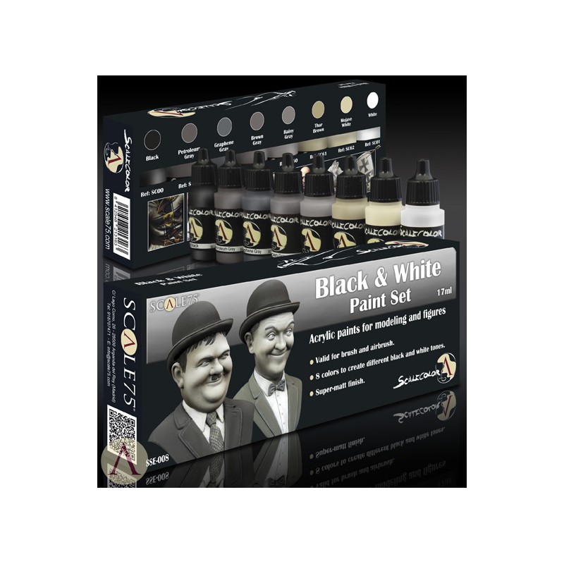 Scale 75: Scalecolor - Black And White Paint Set