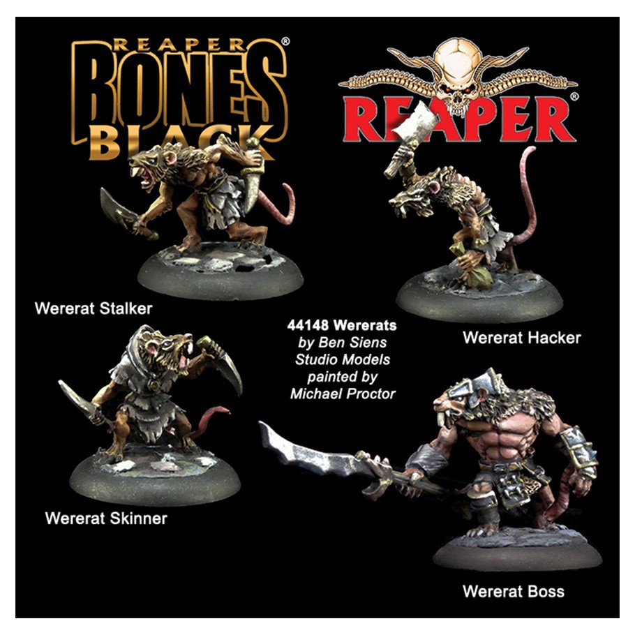 Reaper Bones Black: Wererats (4)