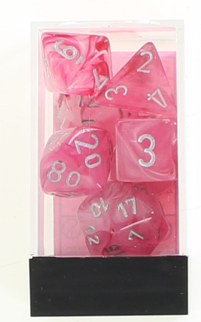 Ghostly Glow Polyhedral Pink/silver 7-Die Set