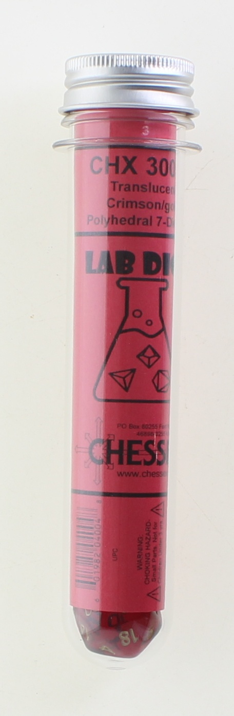 Translucent Polyhedral Crimson/Gold 7-Die Set